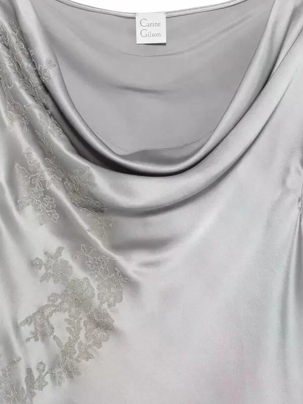 Carine Gilson Lace-trimmed Silk Blouse