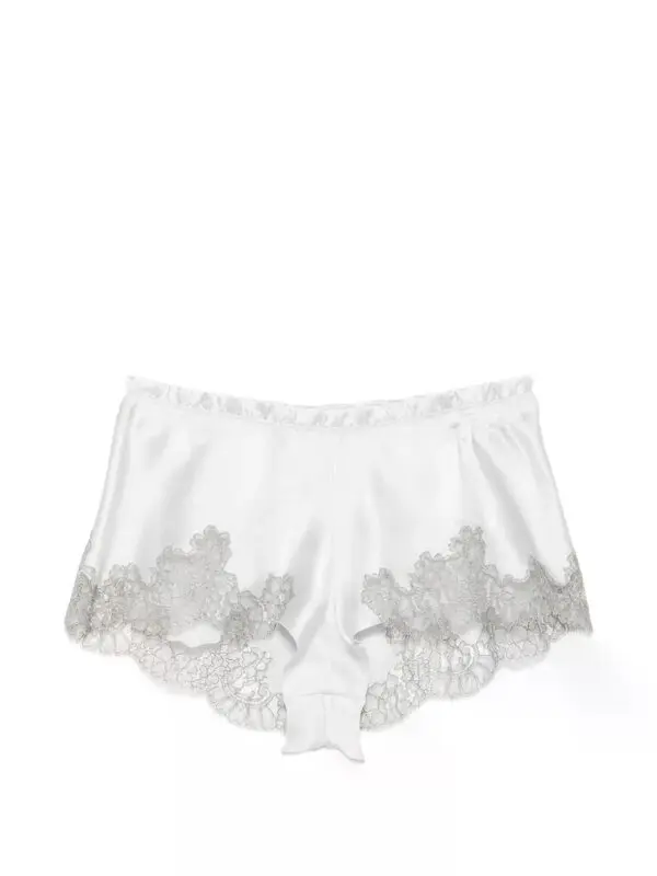 Carine Gilson Lace-trim Pajama Shorts - Grey