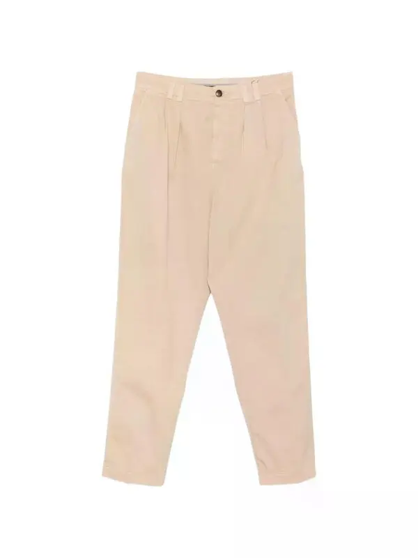 Canali Pleated Cotton Trousers - Neutrals
