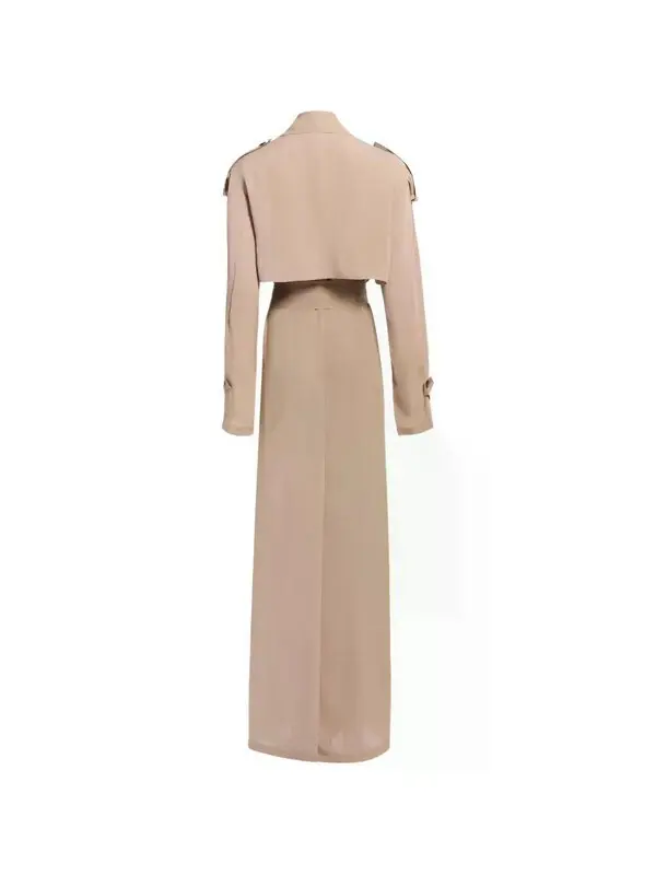 Elie Saab Double-breasted Silk Trench Coat - Neutrals