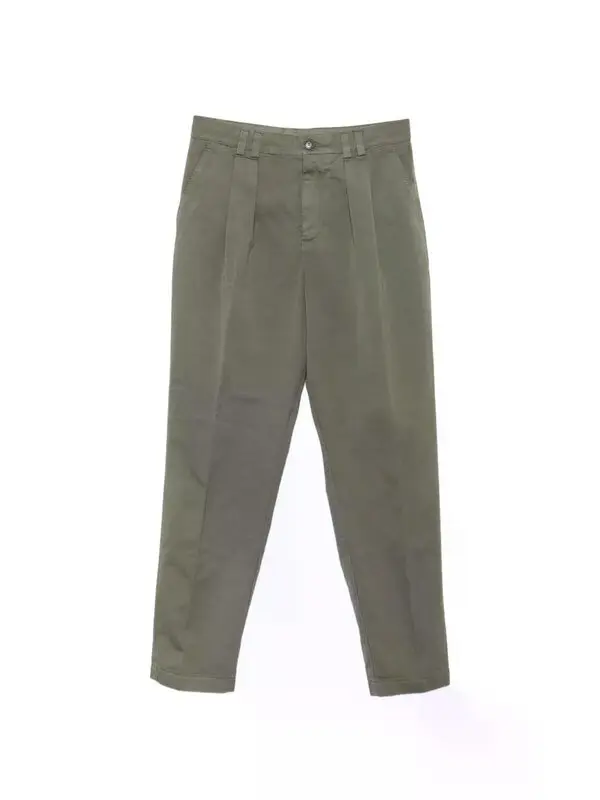 Canali Pleated Tapered-leg Trousers - Green