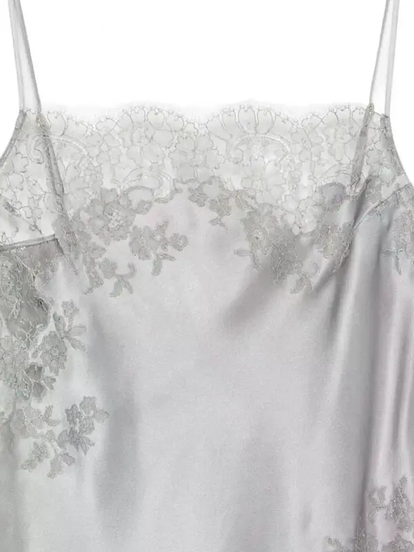 Carine Gilson Lace-trim Silk Slip Blouse