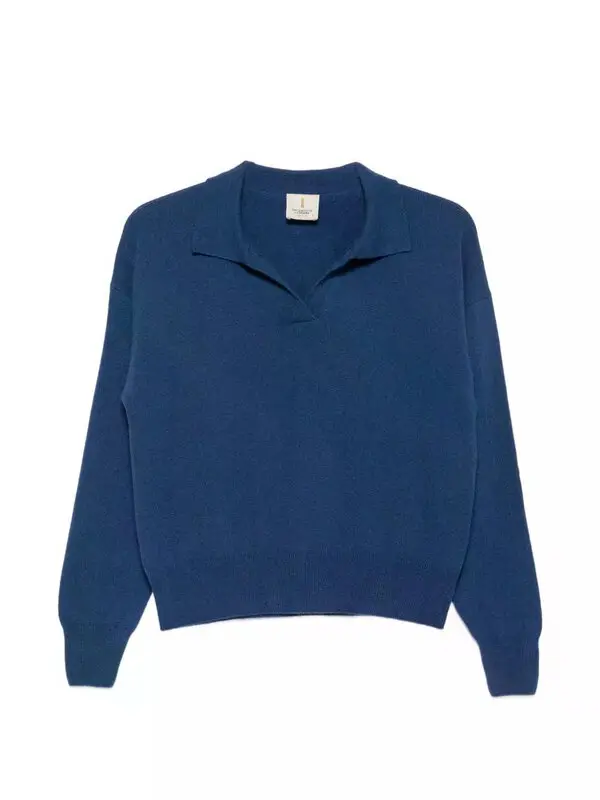 Incentive! Cashmere Famara Polo-collar Sweater - Blue