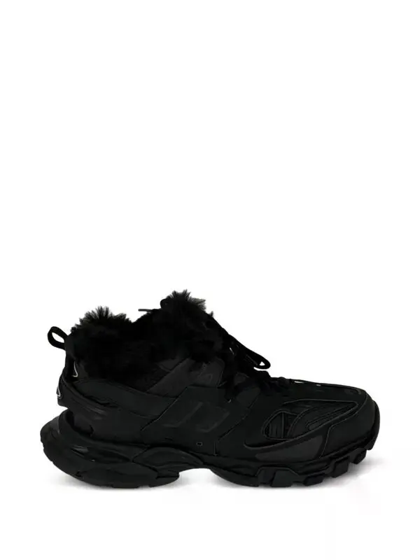 Balenciaga Track Faux Fur-lined Sneakers - Black