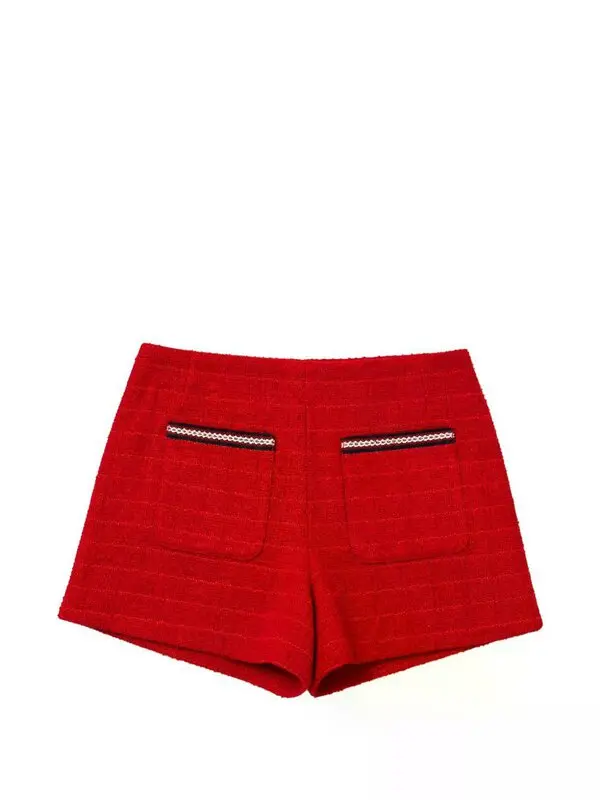 Alice + Olivia Troy Tweed Shorts - Red