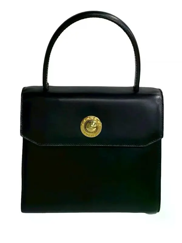 Celine Calfskin Star Ball Top Handle Bag Satchel - Black