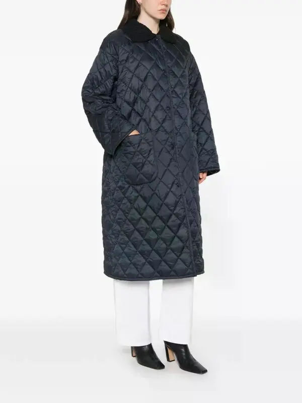 Fabiana Filippi Quilted Contrast Collar Coat