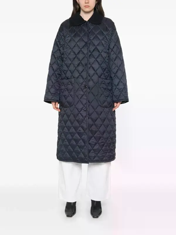 Fabiana Filippi Quilted Contrast Collar Coat