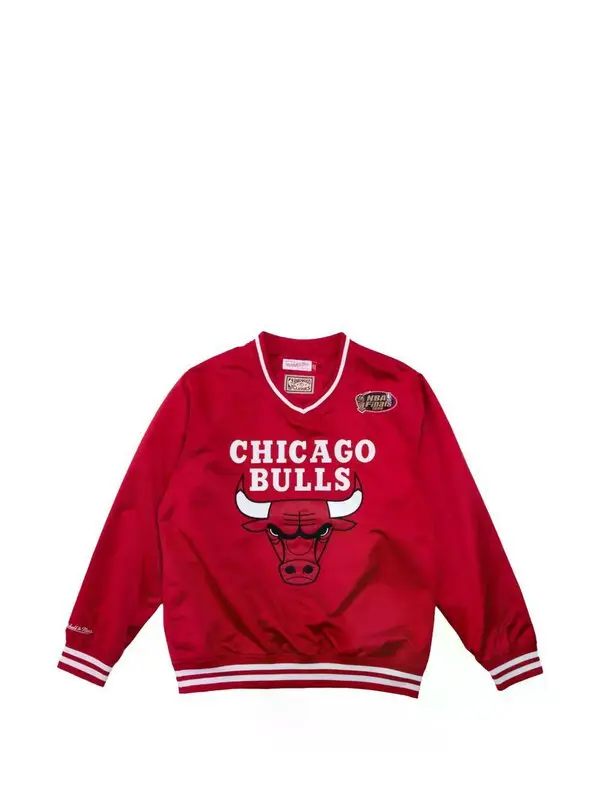 Mitchell & Ness Satin V-neck Sweatshirt - Red