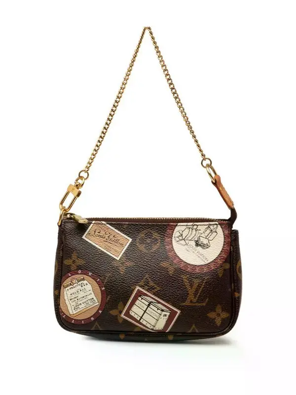 LOUIS VUITTON 2009 Monogram Patch Mini Pochette Accessoires Handbag - Brown