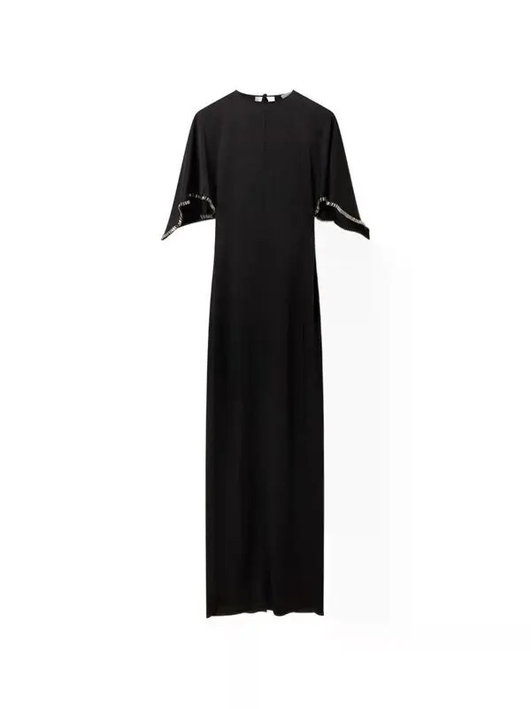 Stella McCartney Crystal-embellished Cape-sleeve Maxi Dress - Black