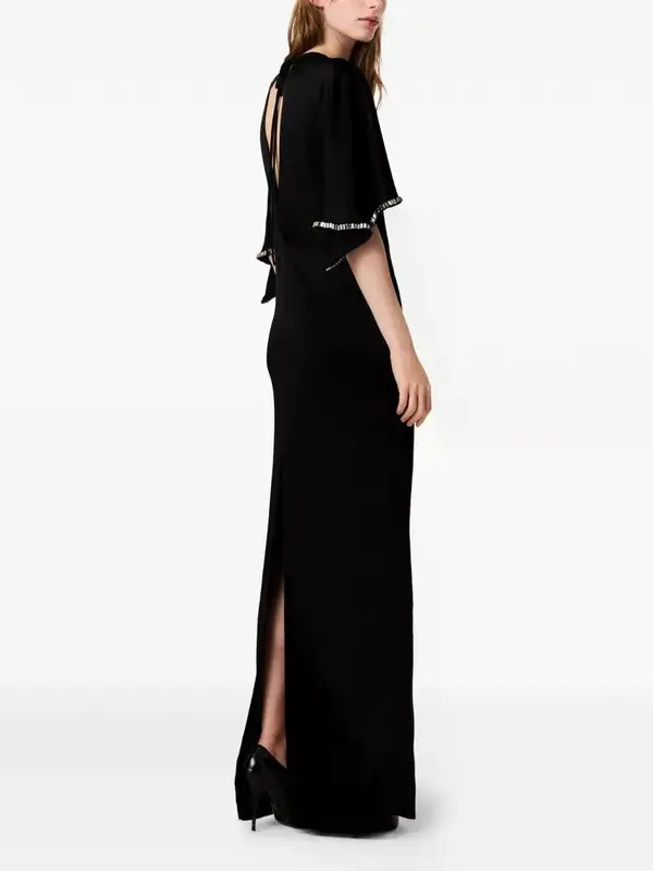 Stella McCartney Crystal-embellished Cape-sleeve Maxi Dress