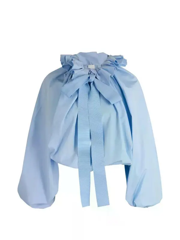 PATOU Ruffled Bow-detailed Top - Blue