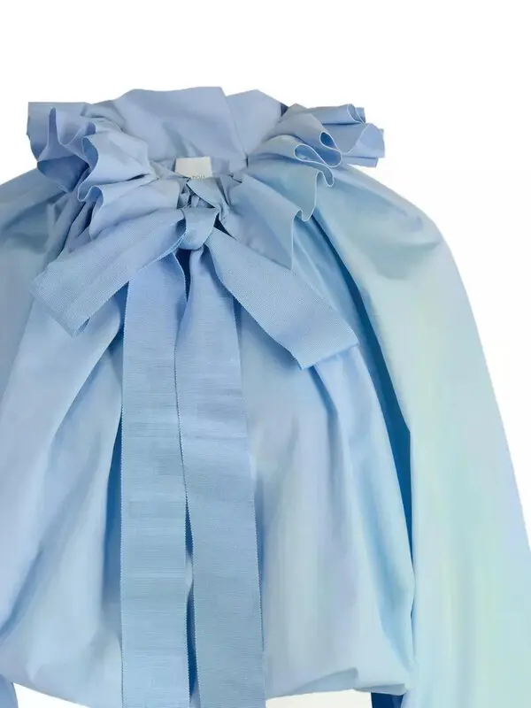 PATOU Ruffled High Neck Pussy-bow Top