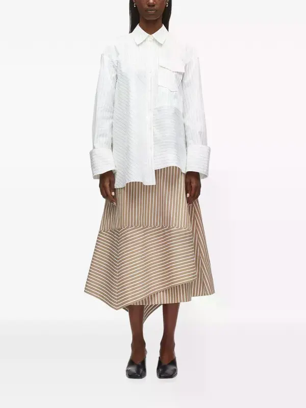 3.1 Phillip Lim Asymmetric Striped Shirt - White