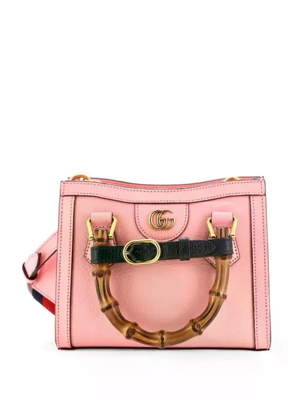 Gucci Diana Nm Bamboo Handle Tote Leather Mini Crossbody Bag - Pink