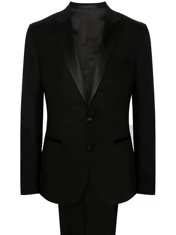 Corneliani Virgin-wool Three-piece Suit - Black