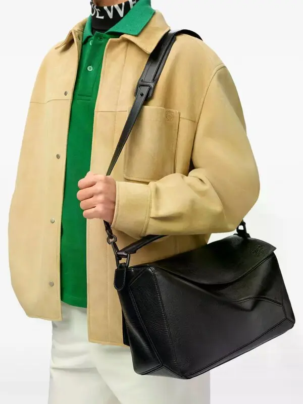 Loewe Large Puzzle Panelled Tote Bag - Black