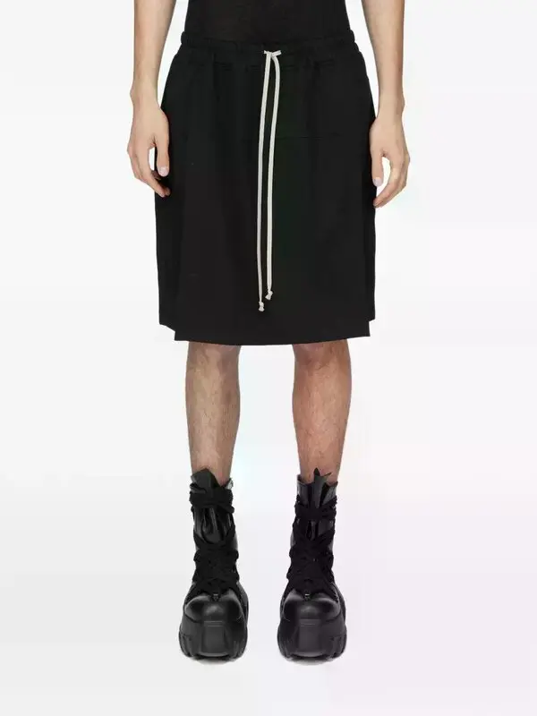 Rick Owens Wool Wide-leg Knee-length Shorts - Black