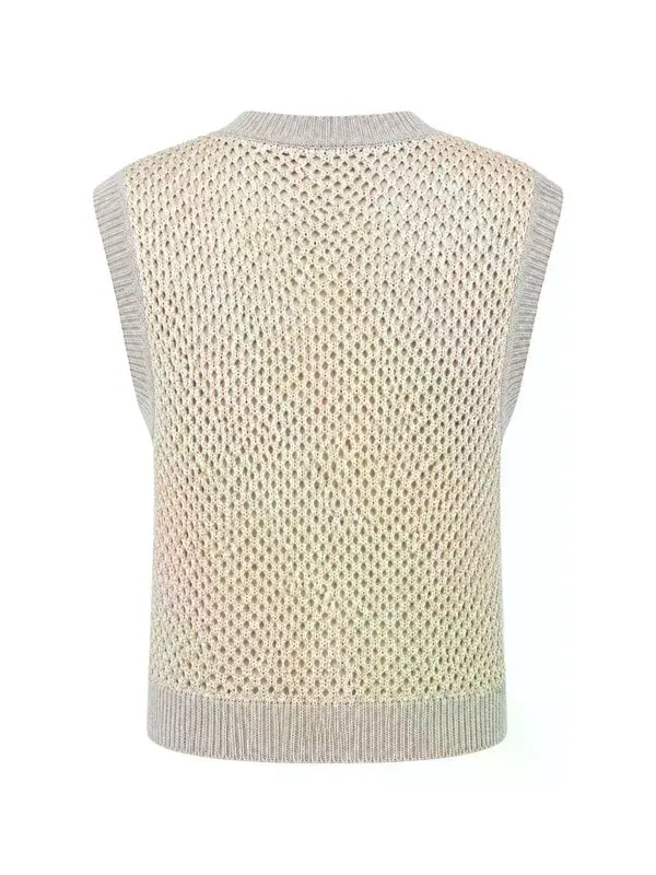 Max & Moi Open-knit Ribbed-trim Sweater