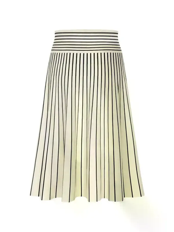 Ralph Lauren Striped A-line Midi Skirt - Neutrals