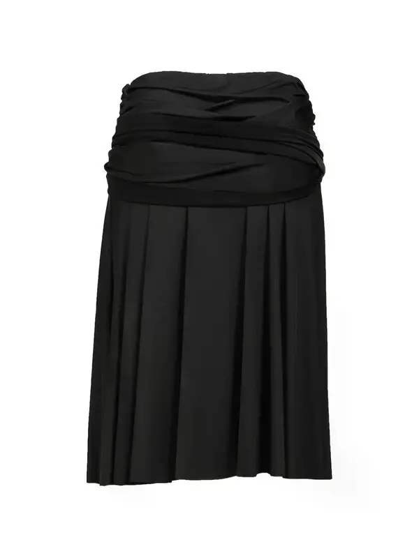 GLOWNY Draped Pleated Midi Skirt