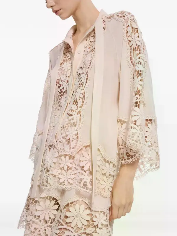 Elie Saab Macramé Silk Blouse