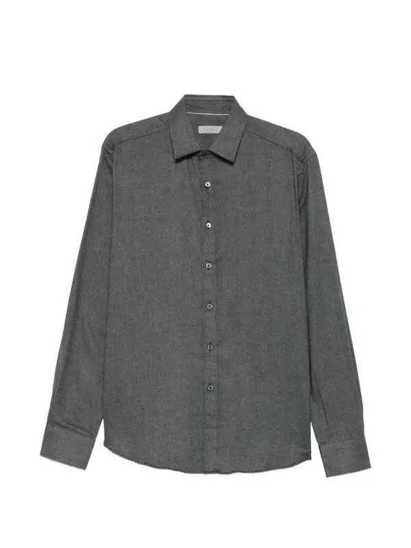 Canali Herringbone-pattern Shirt - Grey