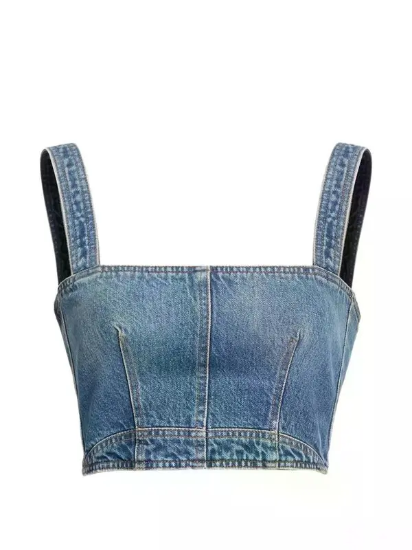 Elie Saab Cropped Denim Top