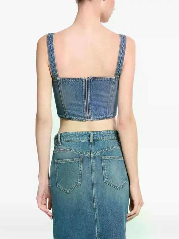 Elie Saab Cropped Denim Top