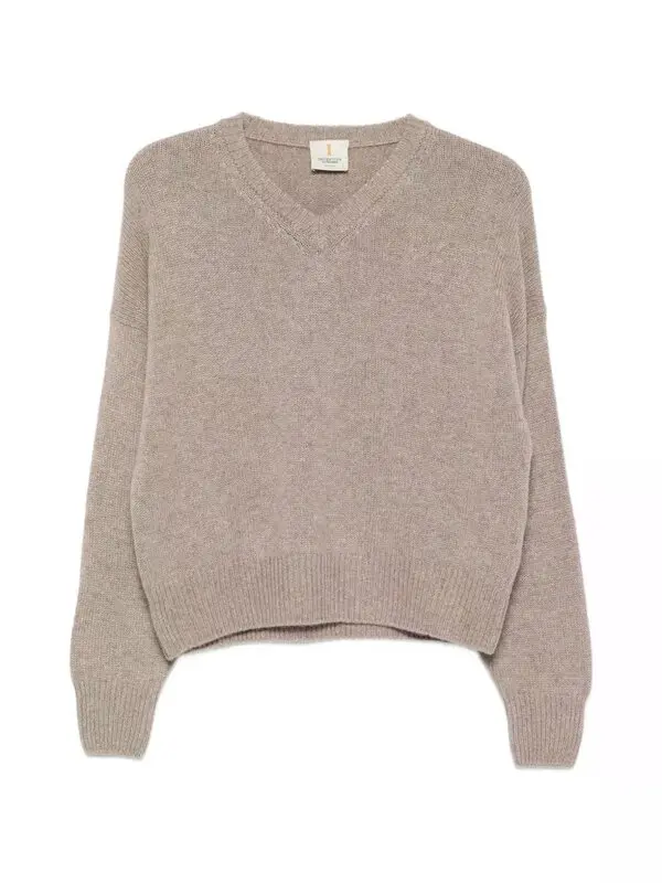 Incentive! Cashmere Connie V-neck Sweater - Neutrals