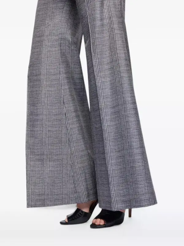 Elie Saab Prince De Galles-print Silk Wide-leg Trousers