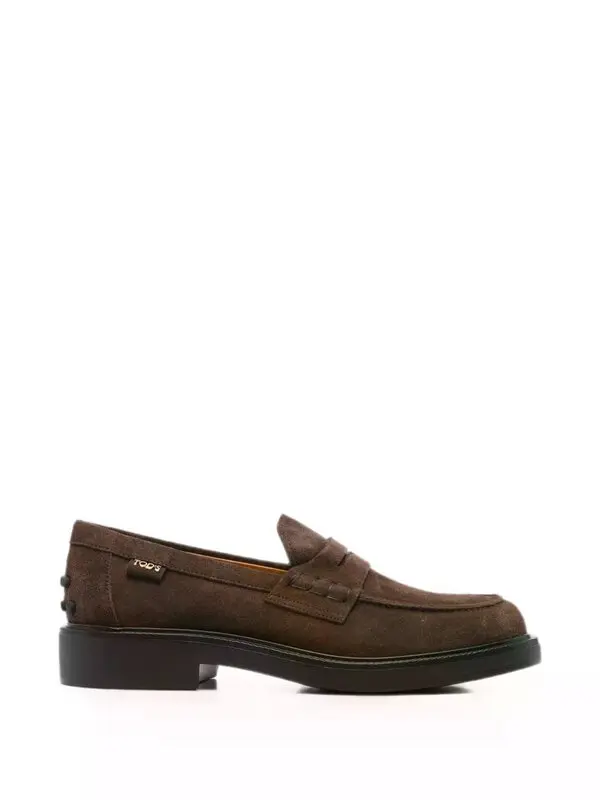 TOD'S Round-toe Leather Loafers - Brown