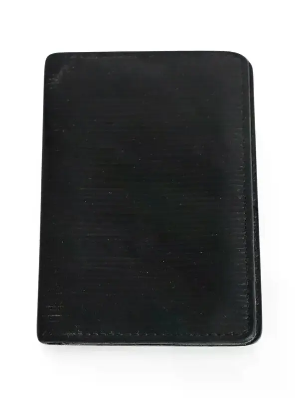 LOUIS VUITTON Pocket Organizer Leather Card Holder - Black