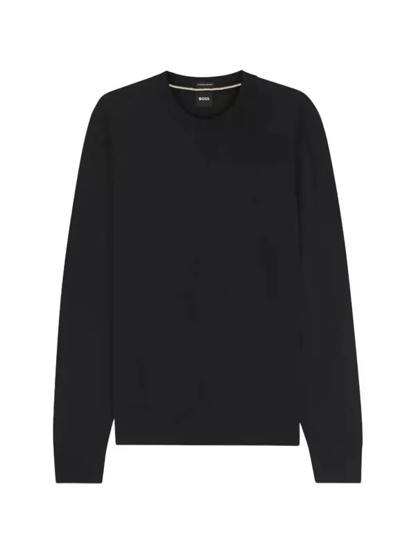 BOSS Crew-neck Wool Sweater - Black