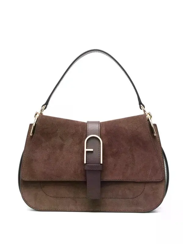 Furla Suede Shoulder Bag - Brown