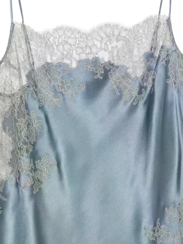 Carine Gilson Lace-trim Silk Nightdress