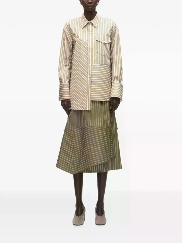 3.1 Phillip Lim Asymmetrical Striped Shirt - Neutrals