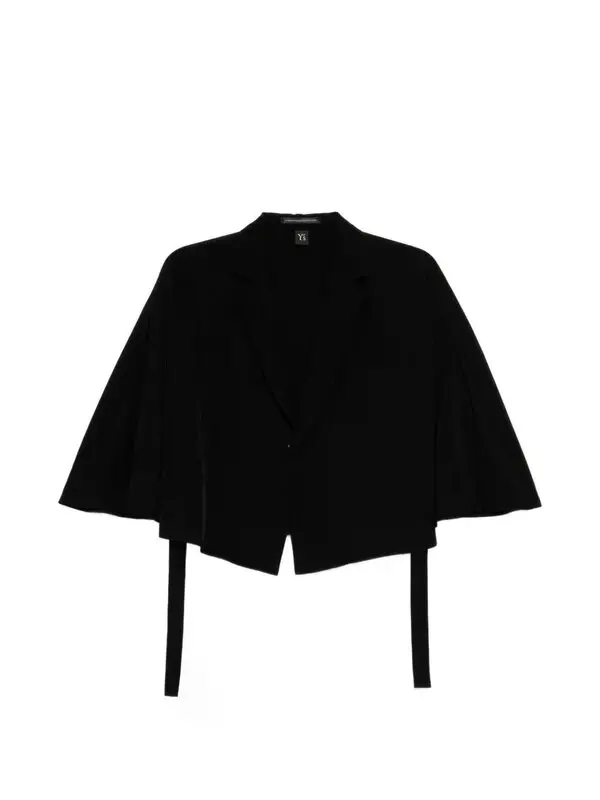 Y’s Crepe-de-chine Cape - Black