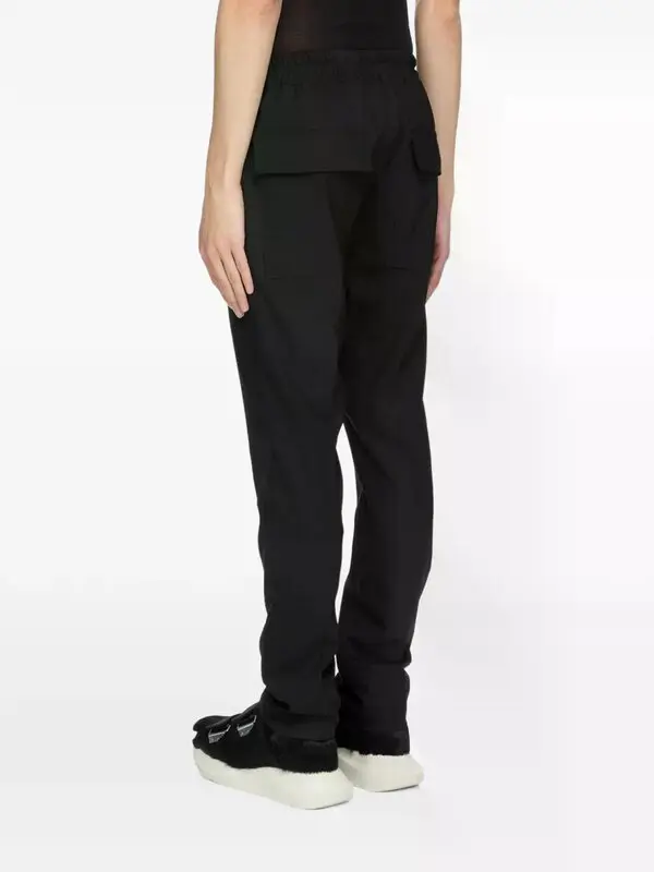 Rick Owens Drawstring Waist Pressed Crease Trousers - Black
