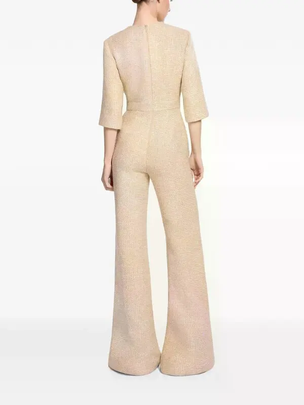 Elie Saab Python-print Tweed Jumpsuit
