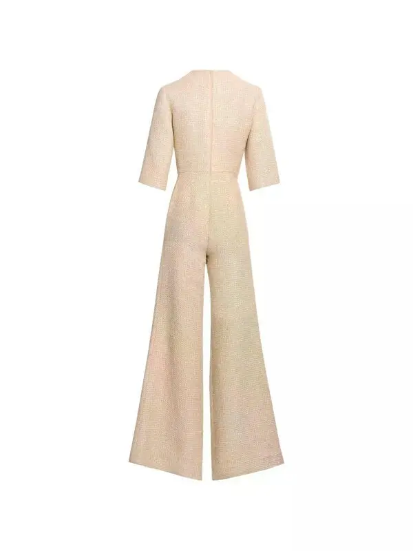 Elie Saab Python-print Tweed Jumpsuit