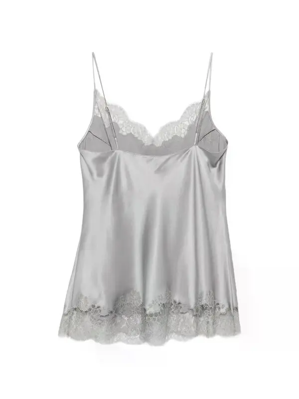 Carine Gilson Lace-trim Silk Blouse
