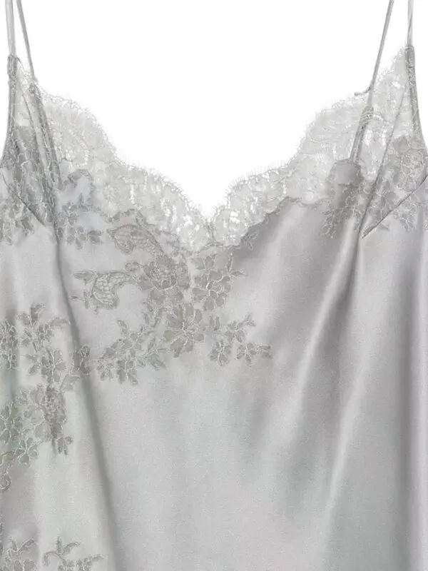 Carine Gilson Lace-trim Silk Blouse