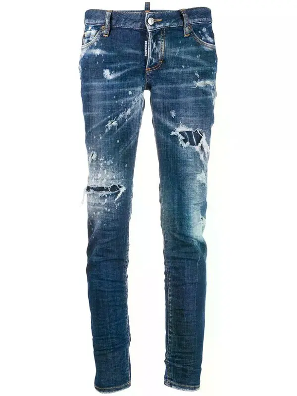Dsquared2 Distressed Slim-fit Jeans - Blue