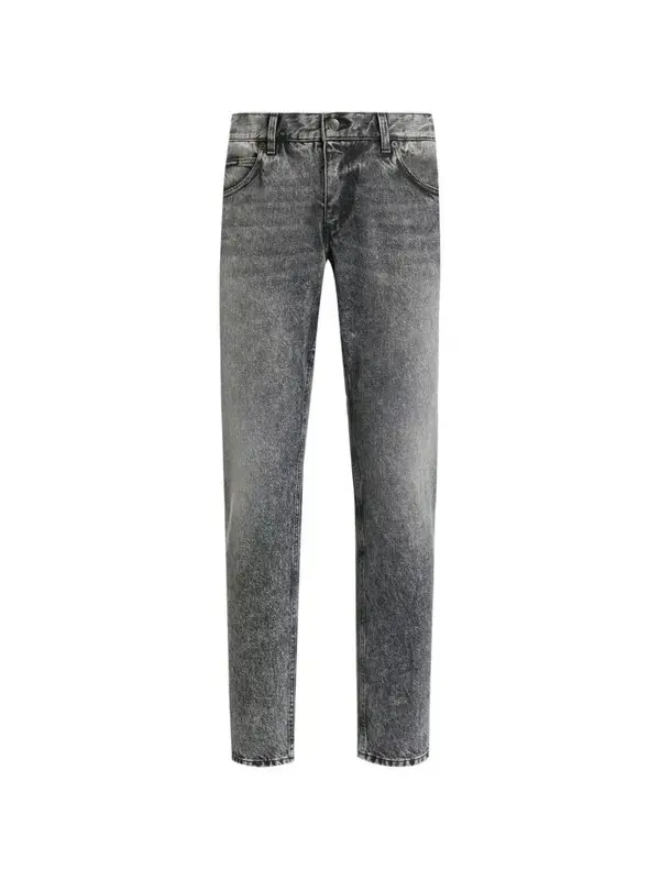 Dolce & Gabbana Zip-up Straight-leg Jeans - Grey