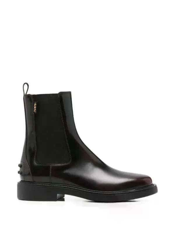 TOD'S Gommino-detail Round-toe Chelsea Boots - Brown