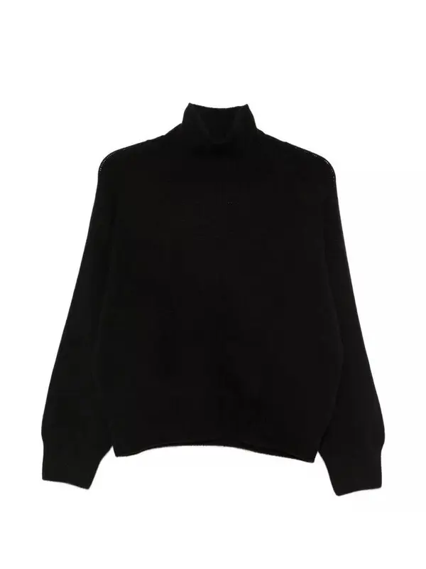 Incentive! Cashmere Connie Ribbed Mock-neck Sweater - Black