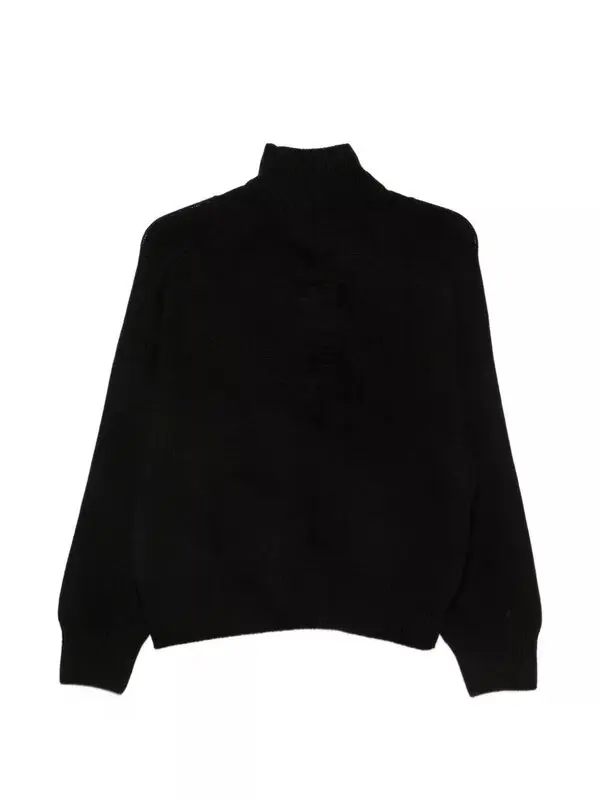 Incentive! Cashmere Connie Ribbed Mock-neck Sweater - Black