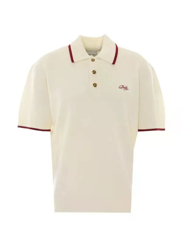 Drole De Monsieur Embroidered-logo Wool Polo Shirt - Neutrals